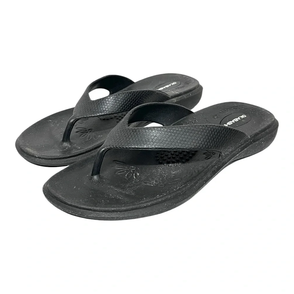 Okabashi | Shoes | Okabashi Flip Flops Unisex M Black Rubber Thong ...